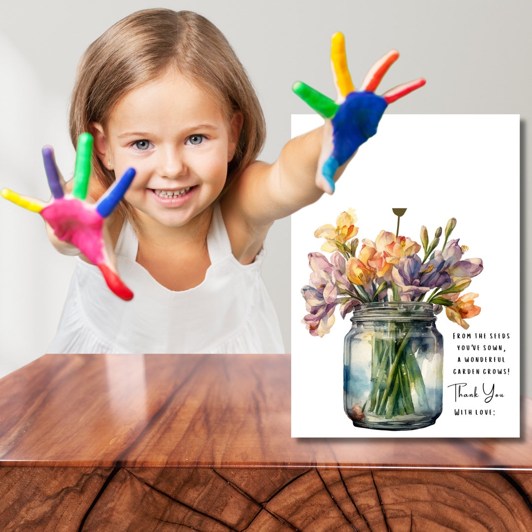 Teacher Appreciation Handprint Art: Thank You Gift (PDF Download) - Etsy