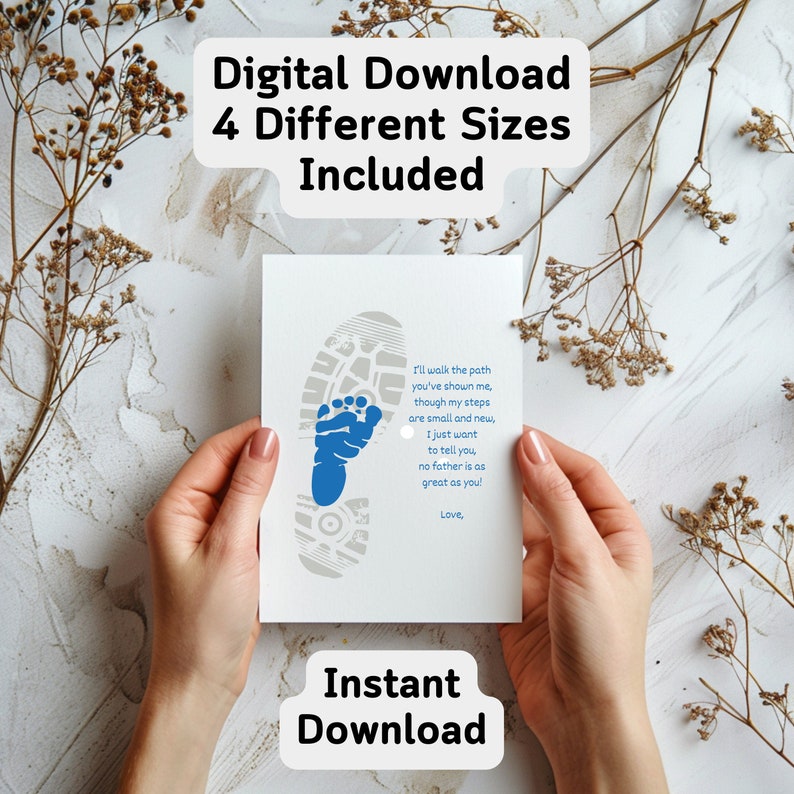 1er Día del Padre Poema imprimible para niños Huella de recuerdo ...