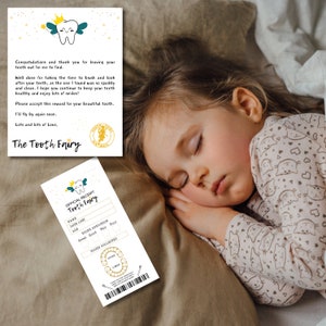 Mega Tooth Fairy Letter Receipt Certificate Door Hanger Money Bundle ...