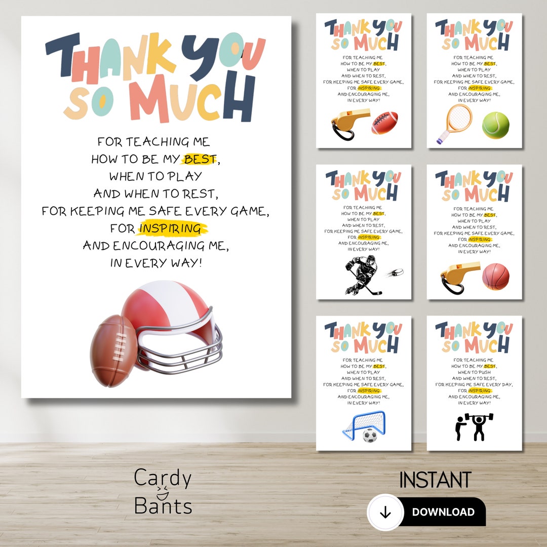 Coach Thank You Gift: Sports Wall Art Print (digital Download) - Etsy