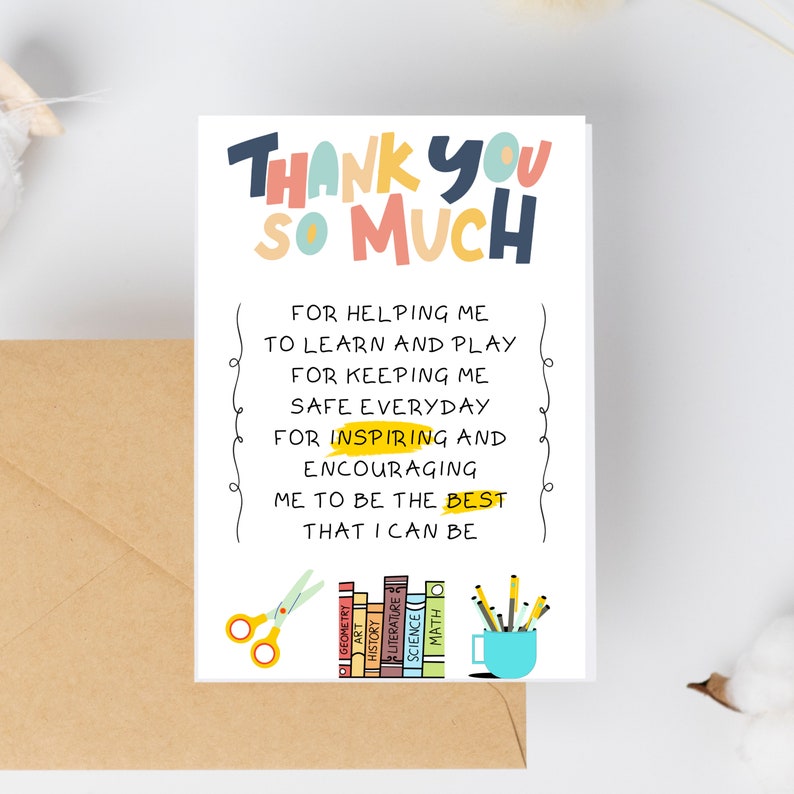 Teacher Appreciation Gift Card Printable and Wall Art Instant Download ...