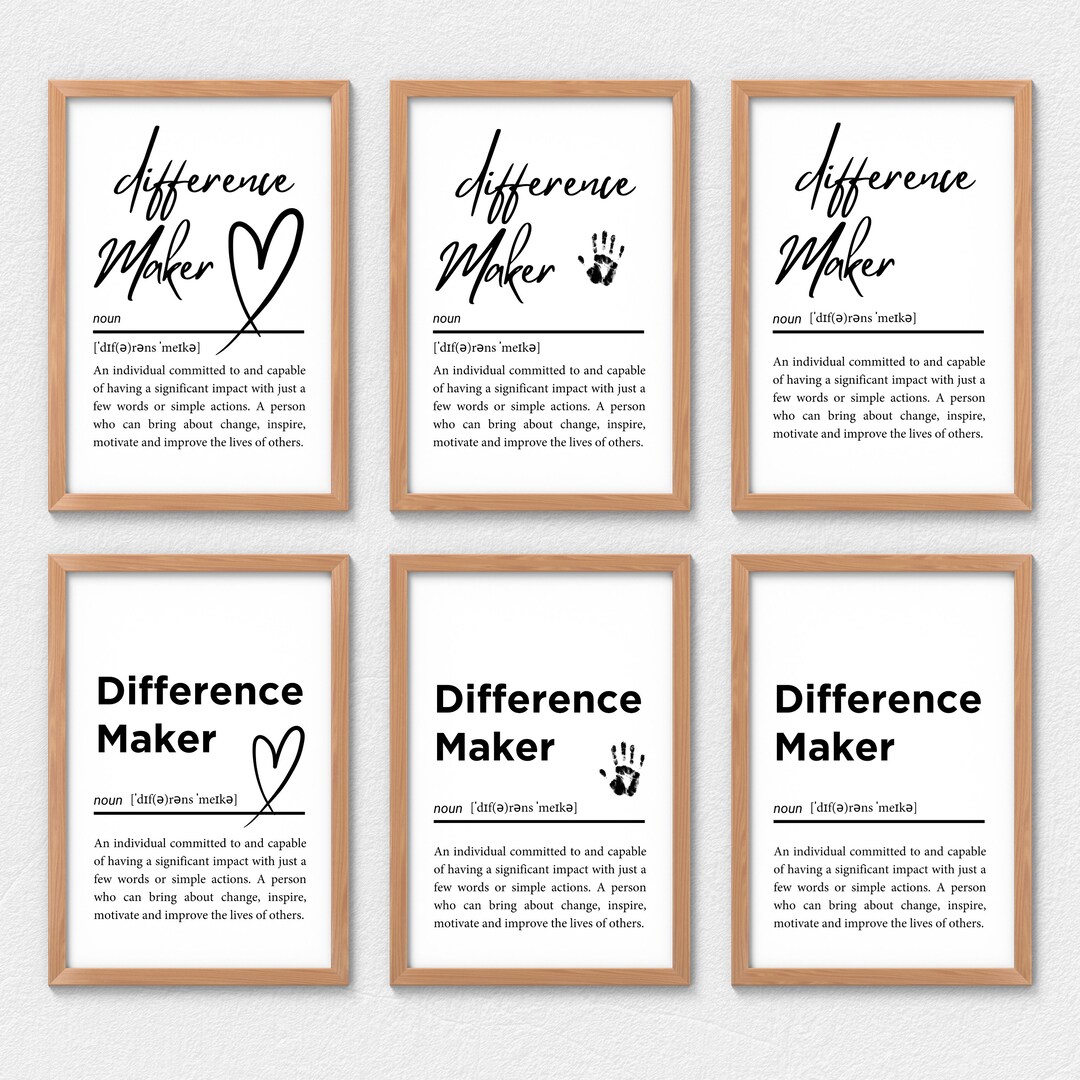 Difference Maker Dictionary Definition Quote Wall Art Teacher ...