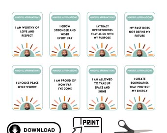 Affirmation Cards, Positive Quote Flash Cards, Affirmations Cards, Self ...