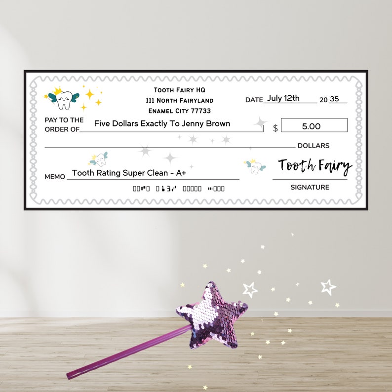 Editable Tooth Fairy Check Upload to Canva Instant Download - Etsy
