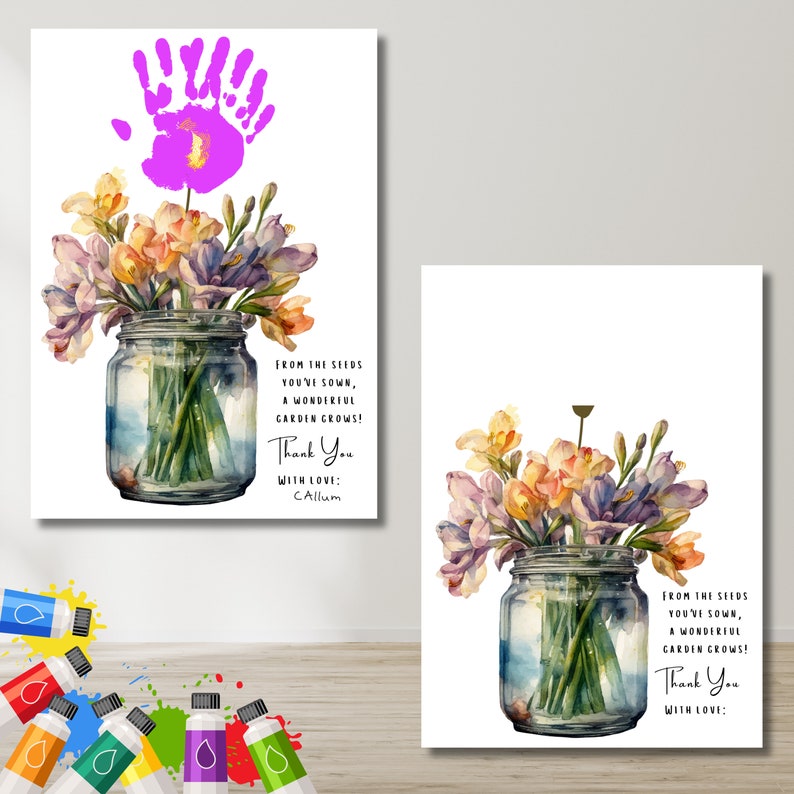 Teacher Appreciation Handprint Art: Thank You Gift (PDF Download) - Etsy