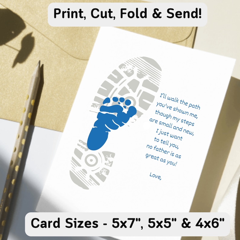 Father's Day Footprint Poem Printable: Kids Keepsake (digital Download ...