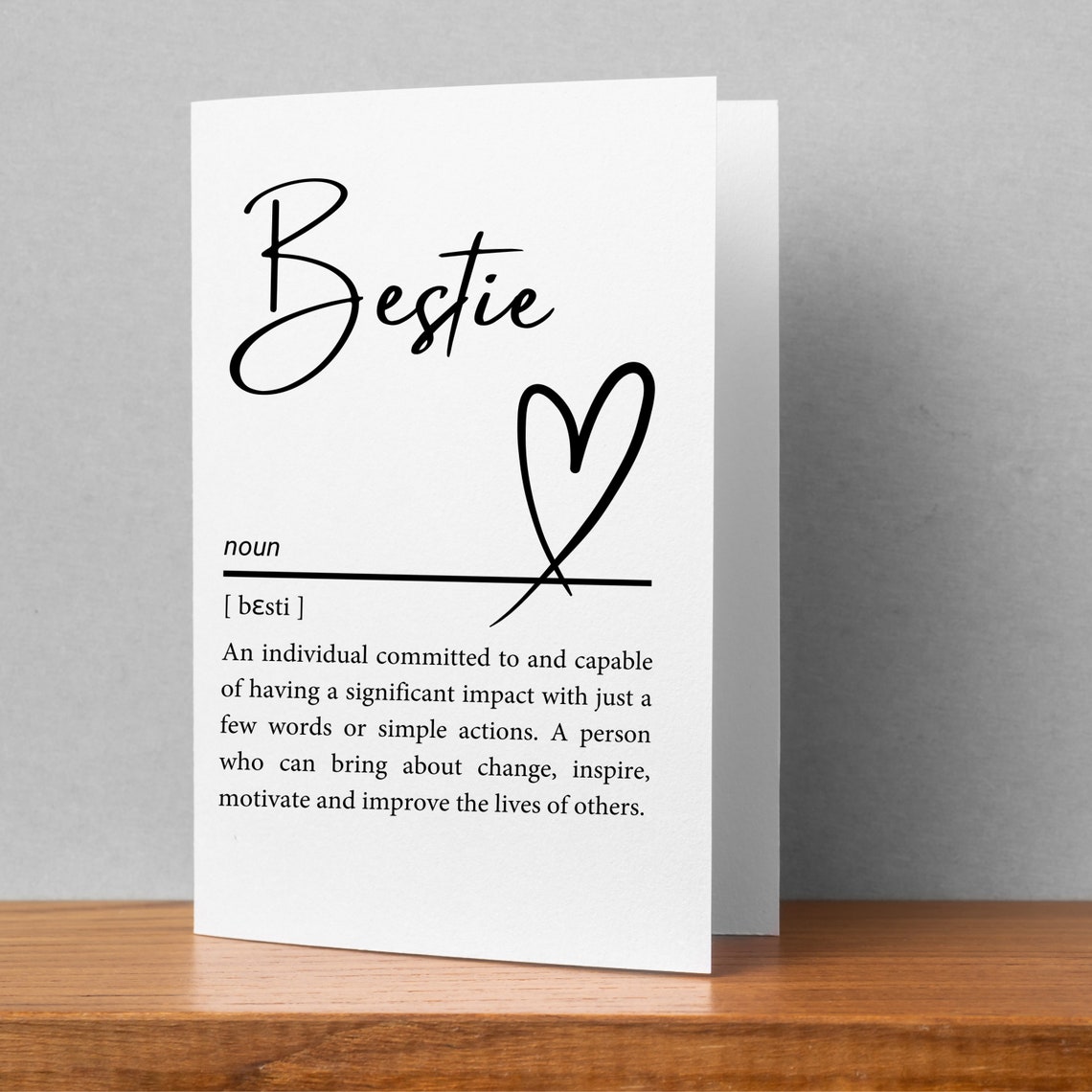 Bestie Gift | Dictionary Definition Quote Printable Card Wall Art Thank ...