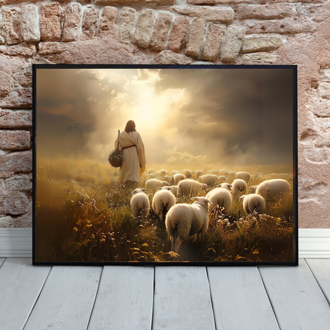 Jesus Leading Flock Print: Christian Bible Verse Wall Art (digital ...