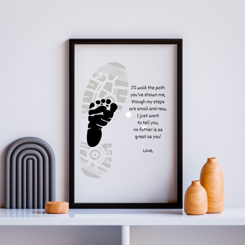 1er Día del Padre Poema imprimible para niños Huella de recuerdo ...