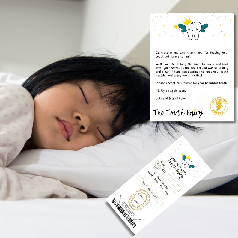 Tooth Fairy Letter & Receipt Set: First Tooth Certificate (digital ...