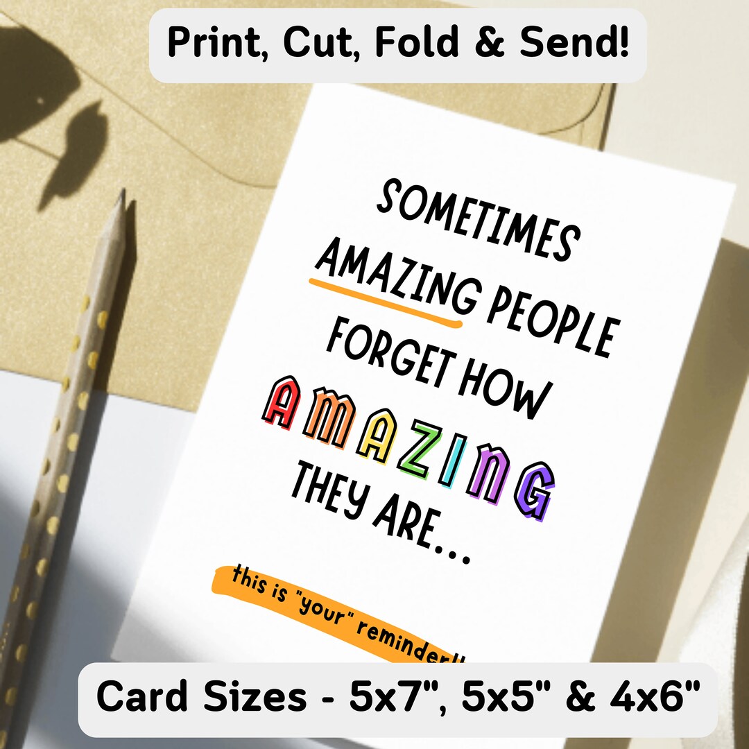 Amazing People Reminder - Printable End of School Teacher Thank You and ...