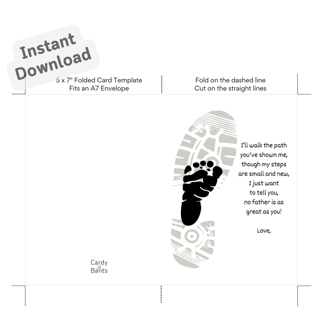 Father's Day Footprint Poem Printable Keepsake (instant Download) - Etsy