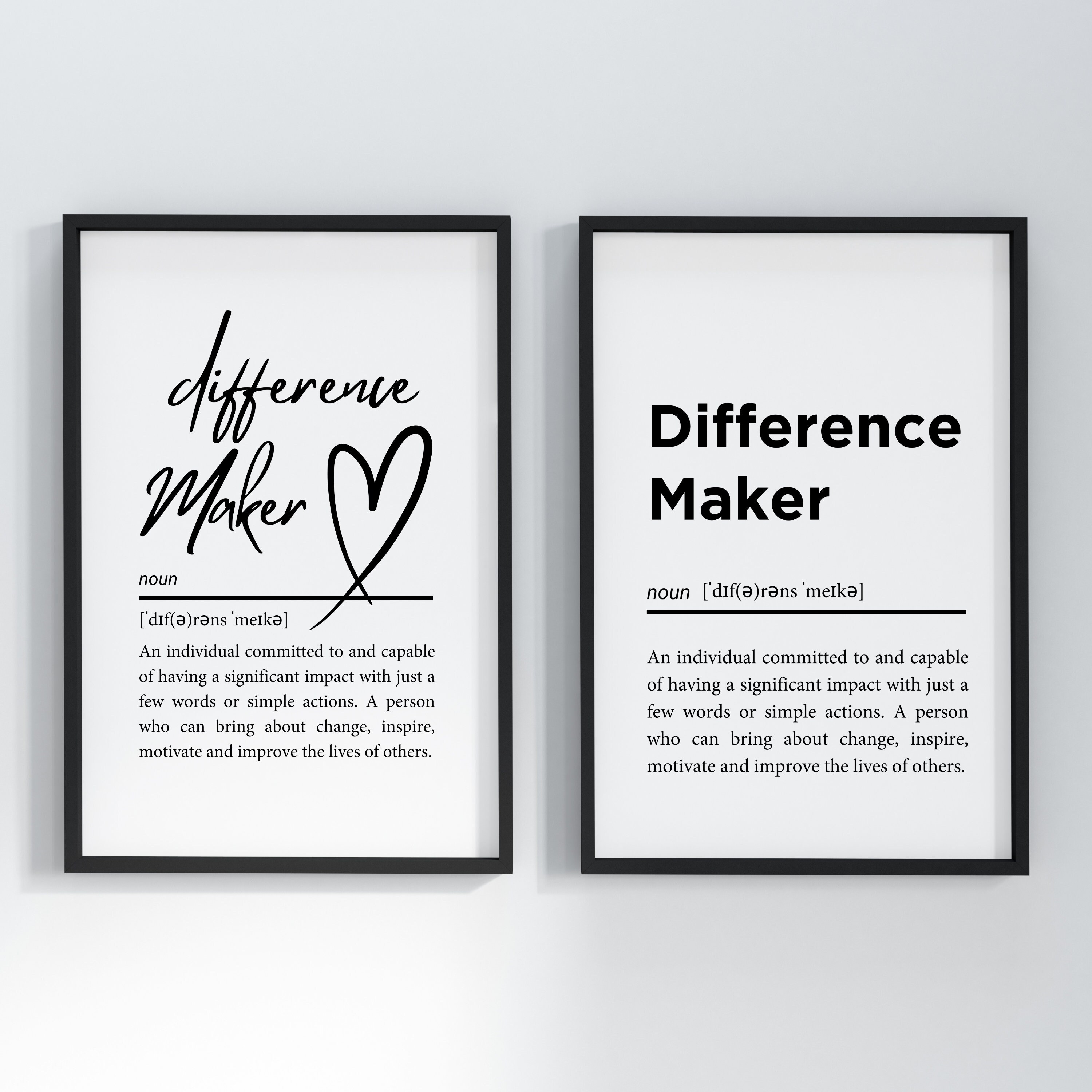 Difference Maker Dictionary Definition Quote Wall Art Teacher ...