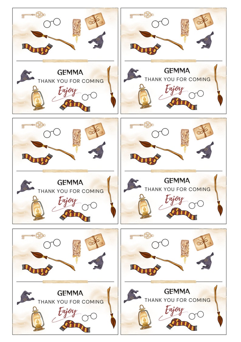 Halloween Name Labels | EDITABLE and PRINTABLE | Magic Birthday Party ...