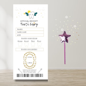 Editable Tooth Fairy Receipt Upload to Canva Instant Download - Etsy