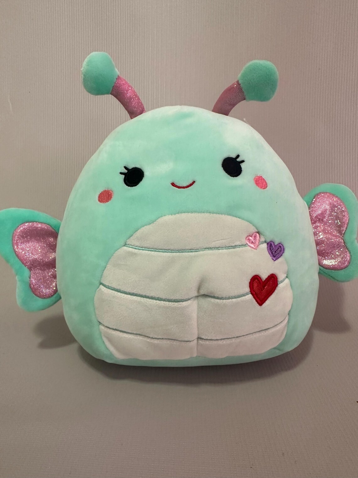 8 Inch Valentines Reina the Butterfly is an Aqua Squishmallow From the ...