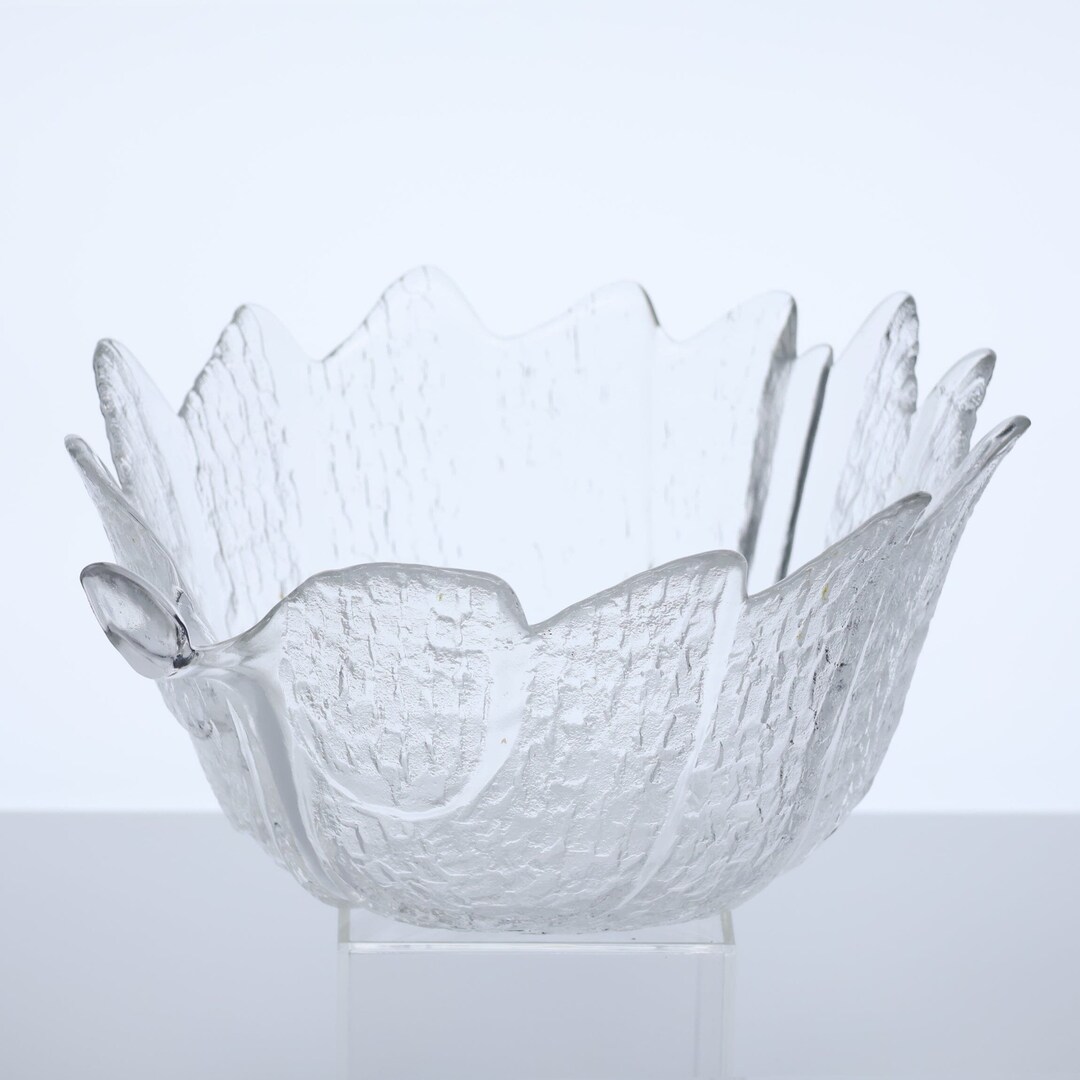Orrefors (sweden) "eden" Glass Larger Sized Leaf Bowl Designed by Lars ...