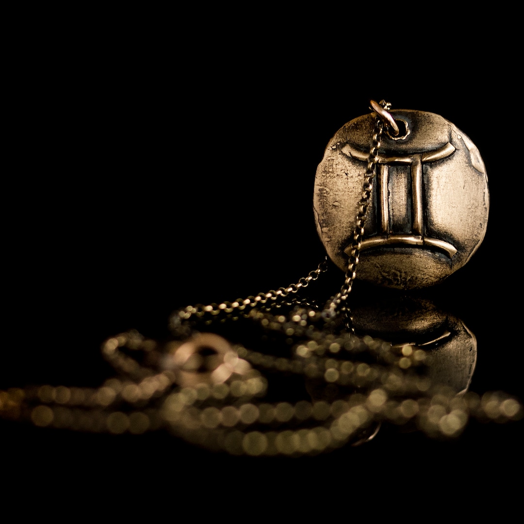 Gemini Necklace, Gemini Jewelry, Gemini Pendant, Gold Gemini, Zodiac ...