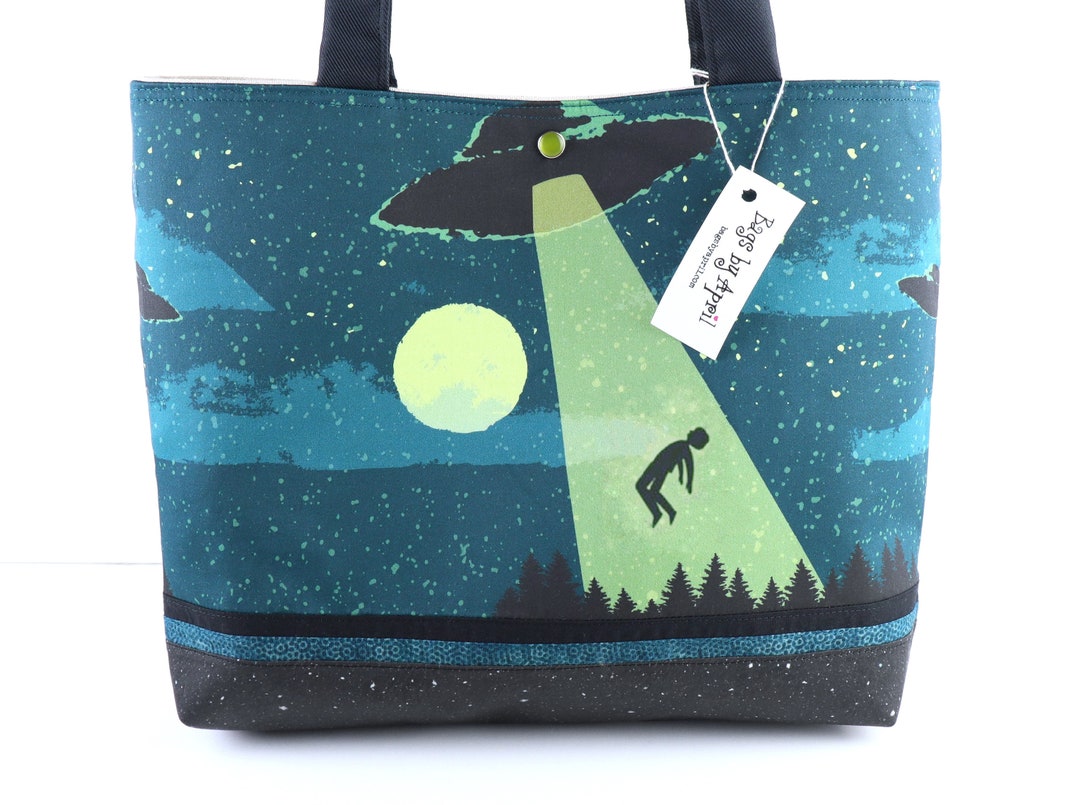 Alien UFO Abduction Shoulder Bag Purse Space Aliens Handbag Tote - Etsy