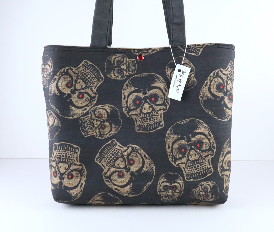 Scary Skulls Shoulder Bag Purse Skeleton Handbag Tote Halloween - Etsy