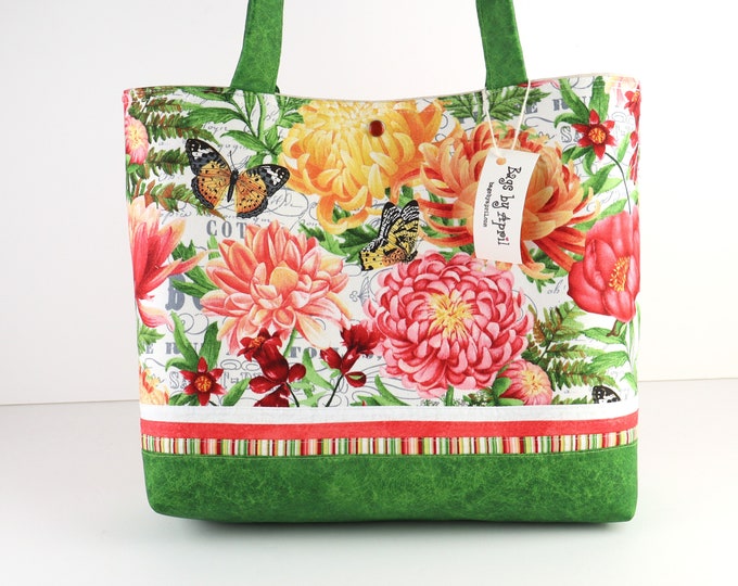 Beautiful Flower Garden Shoulder Bag Purse Floral Handbag Botanical ...