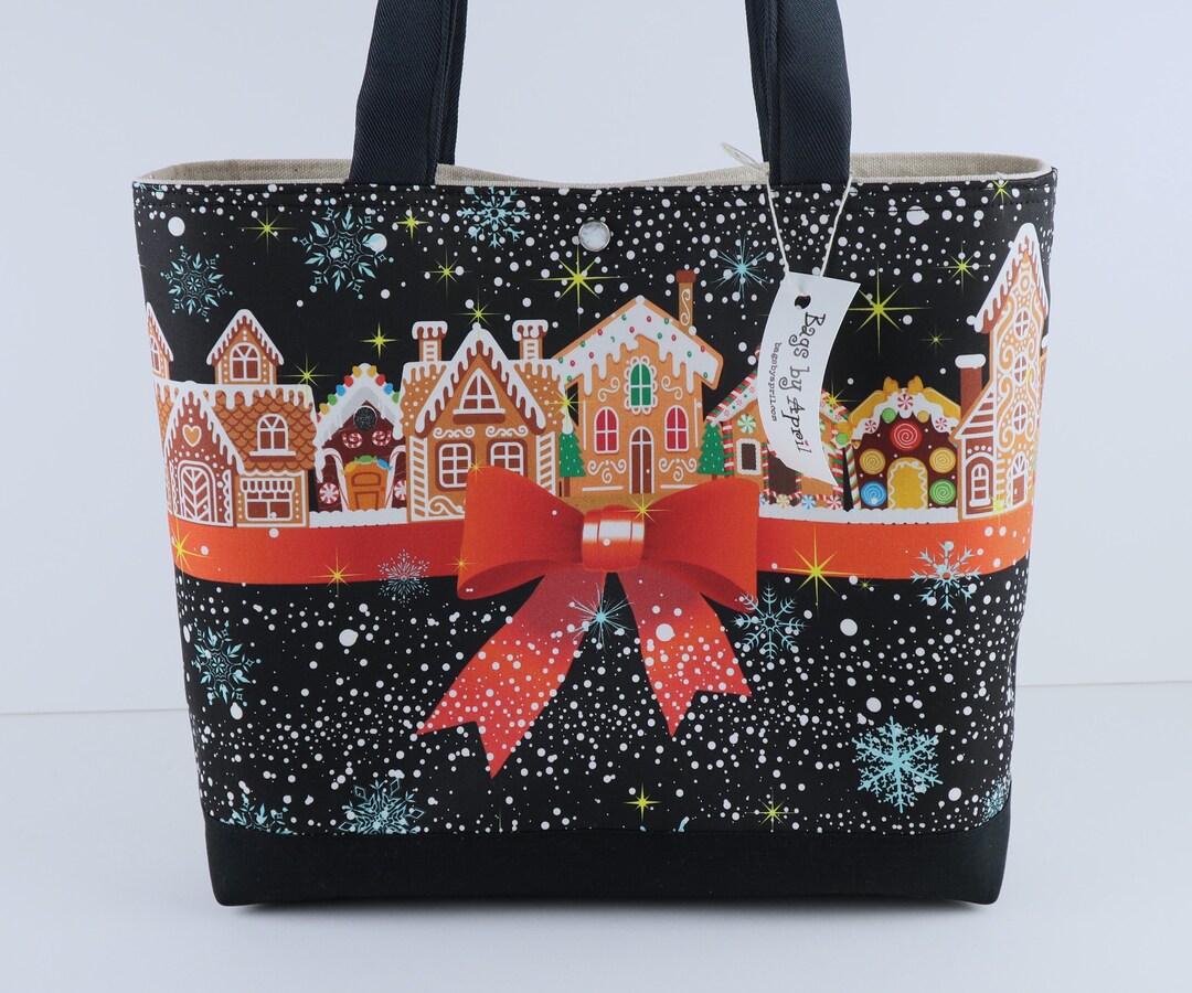 Gingerbread Lane Shoulder Bag Purse With Pockets Holiday Christmas ...