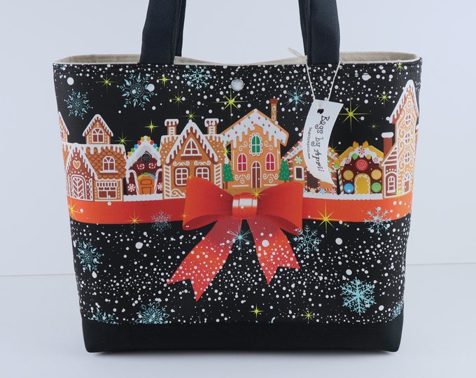 Gingerbread Lane Shoulder Bag Purse With Pockets Holiday Christmas ...
