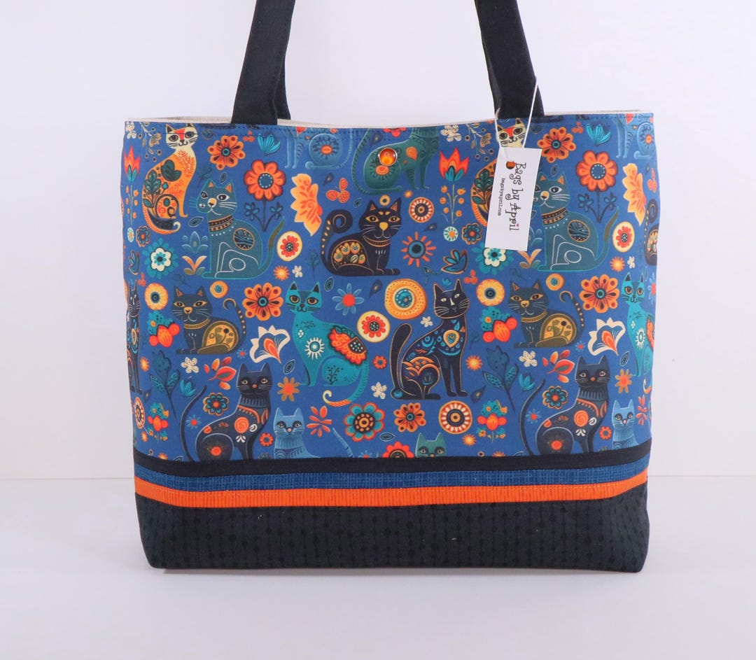 Calico Kitties Shoulder Bag Purse Cats and Flowers Tote Handbag - Etsy