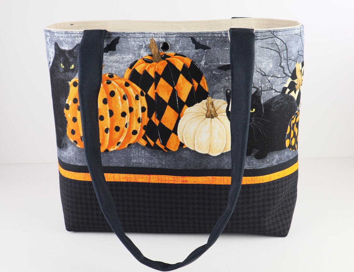 Halloween Pumpkins Shoulder Bag Purse Black Cats Handbag Fall | Etsy