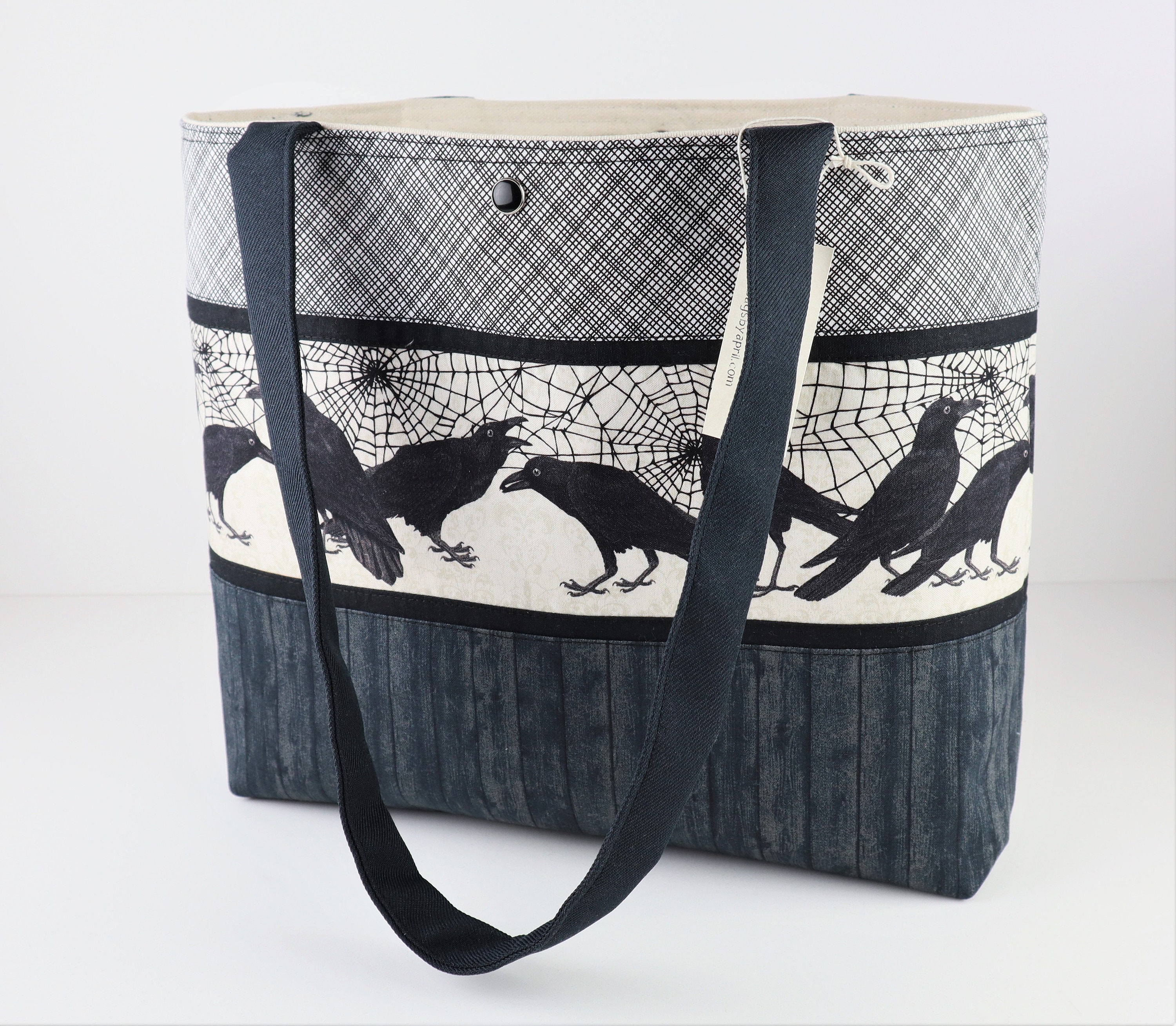 Poe Raven Shoulder Bag Nevermore Purse Halloween Tote Spider Web ...