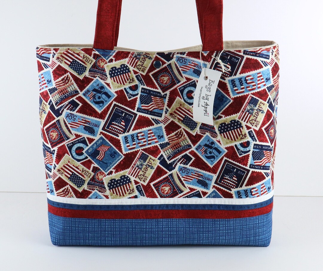 Patriotic Flag Stamps Shoulder Bag Purse Stars and Stripes - Etsy