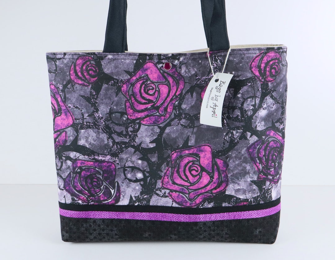Goth Purple Roses and Thorns Shoulder Bag Purse Gothic Handbag - Etsy