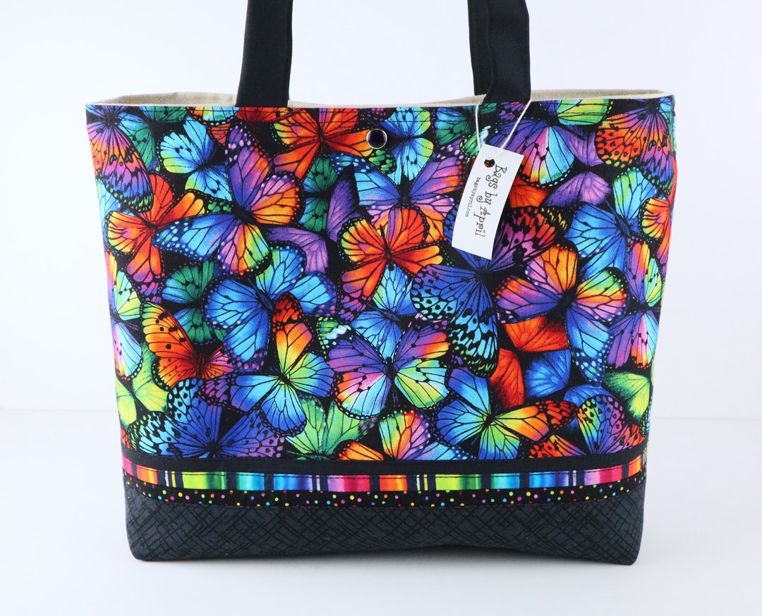 Rainbow Butterflies Shoulder Bag Purse Butterfly Wings Tote - Etsy