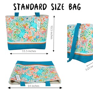 Tropical Crab & Sea Life Shoulder Bag – Handmade Beach Bag, Coastal ...