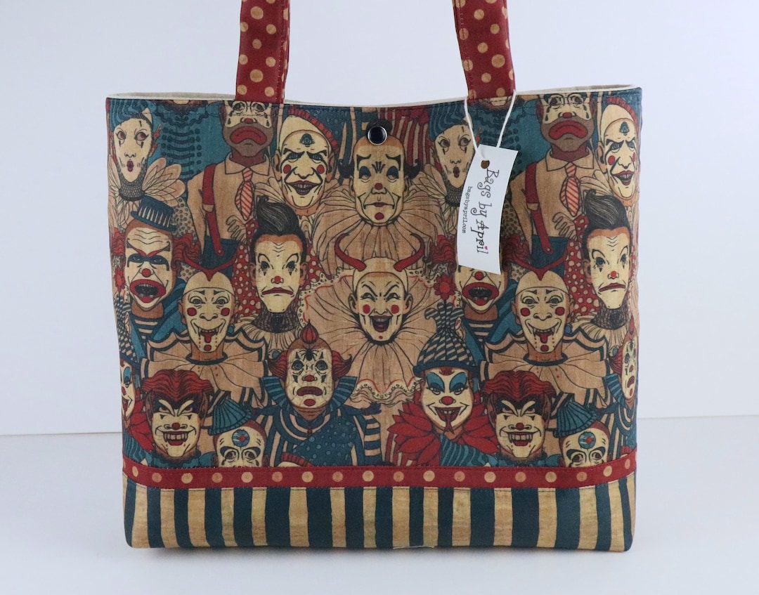 Creepy Circus Clowns Shoulder Bag Purse Scary Monsters Handbag Tote ...
