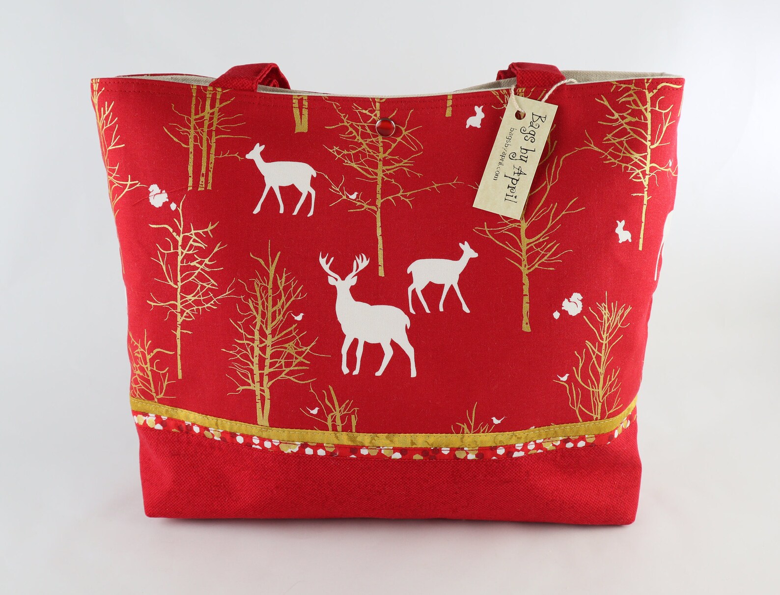 Winter Holiday Shoulder Bag Deer Purse Woodland Animals Tote - Etsy