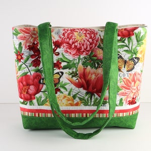 Beautiful Flower Garden Shoulder Bag Purse Floral Handbag Botanical ...