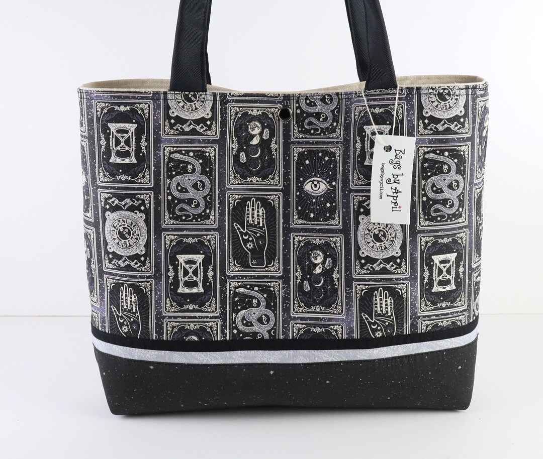 Black Magic Shoulder Bag Purse Tarot Cards Handbag Occult Mystic Tote ...