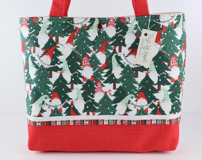 Holiday Gnomes Shoulder Bag Purse Christmas Tree Tote Winter Santa ...