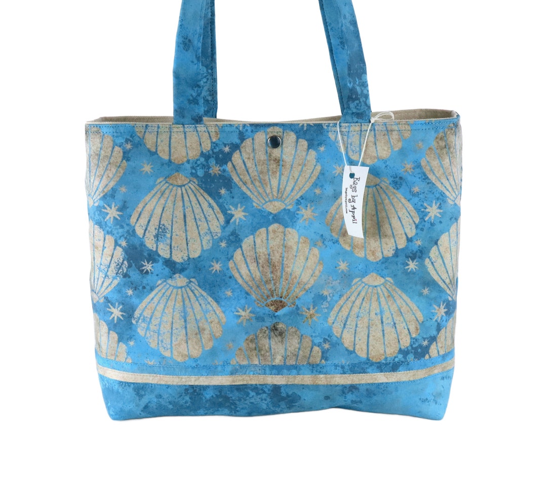 Seashells Blue Sea Water Shoulder Bag Purse Ocean Beach Tote Shell ...