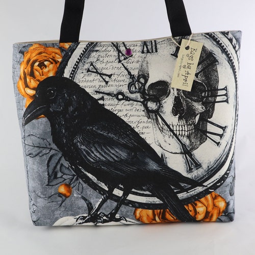 Knitting Project Bag Gothic With Drawstrings Size M Project | Etsy