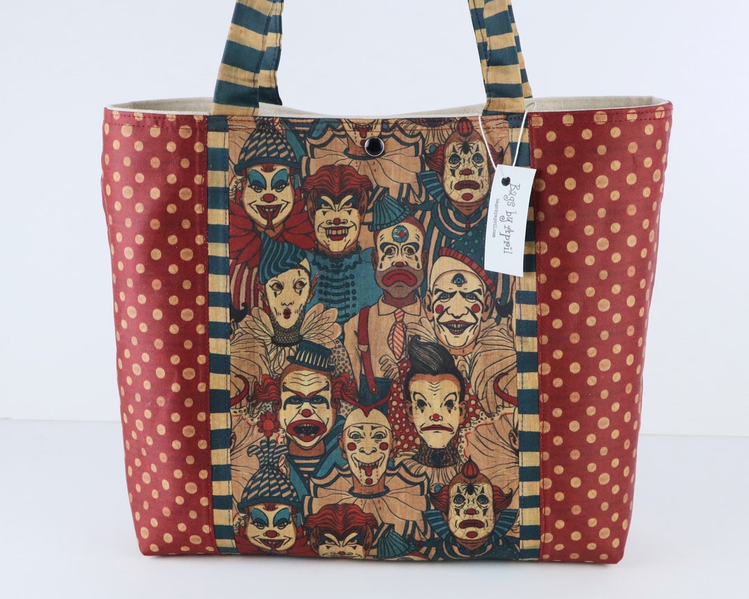 Circus Clowns Shoulder Bag Purse Creepy Monsters Handbag Tote Bags by ...