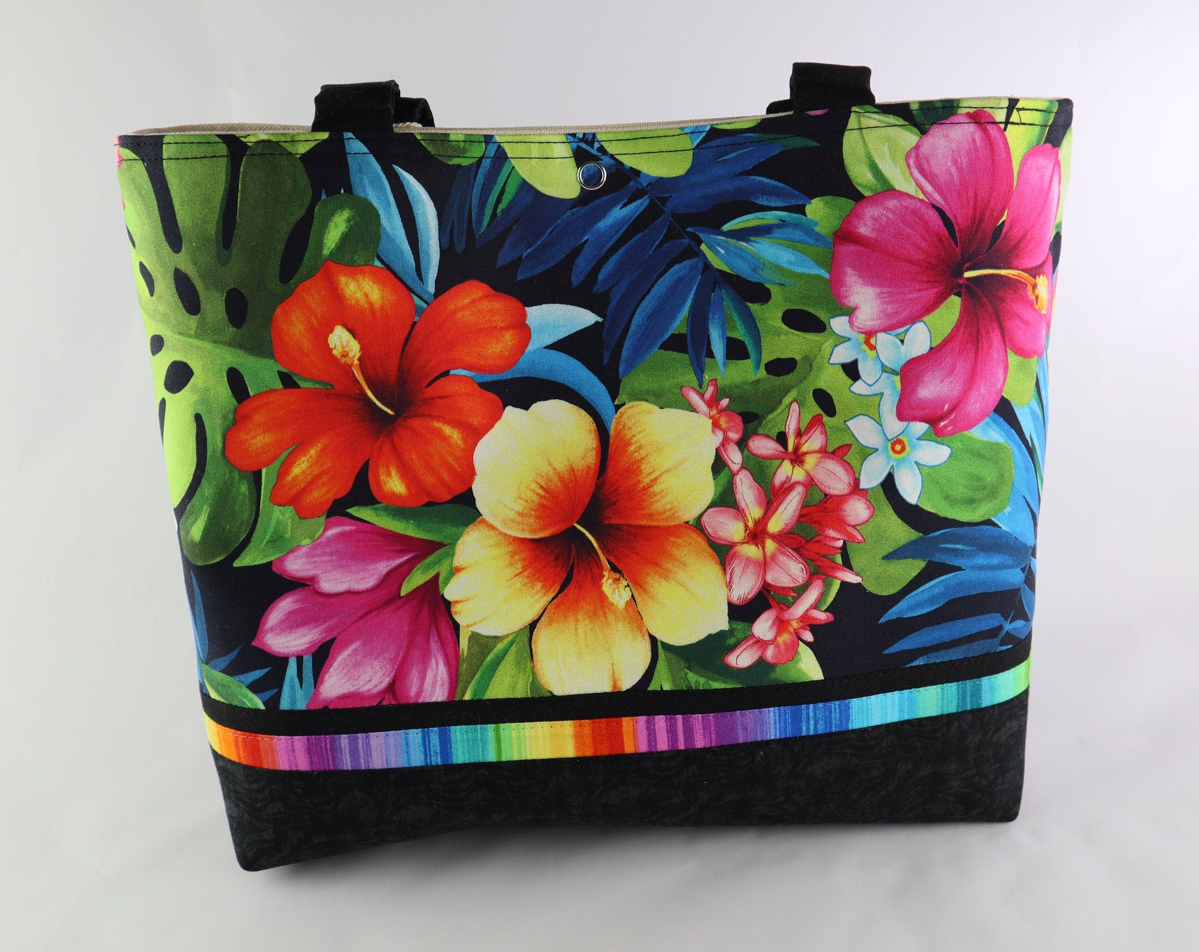 Tropical Flowers Shoulder Bag Purse Hibiscus Garden Bloom | Etsy