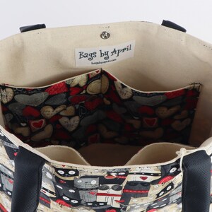 Kitty Love Shoulder Bag Purse Valentine Hearts Handbag Cat Lover Tote ...