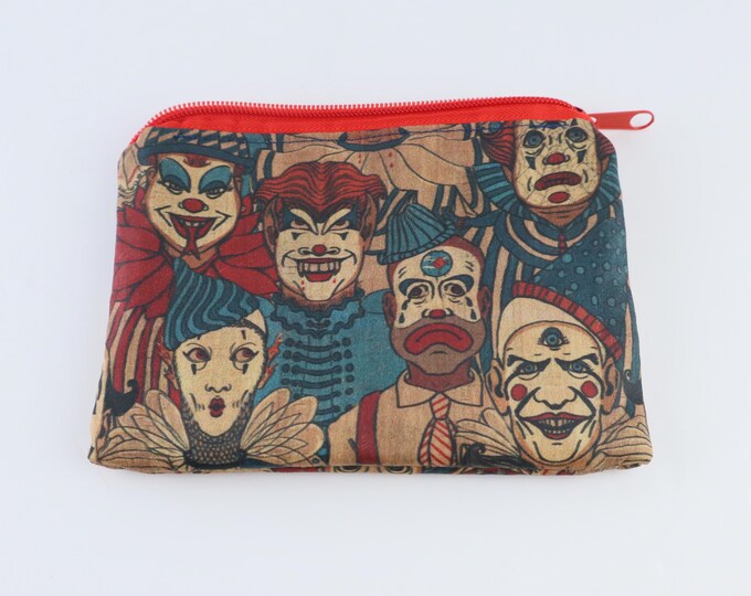 Creepy Circus Clowns Coin Purse Notions Bag Small Zippered Pouch - Etsy