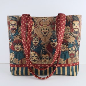 Creepy Circus Clowns Shoulder Bag Purse Scary Monsters Handbag Tote ...
