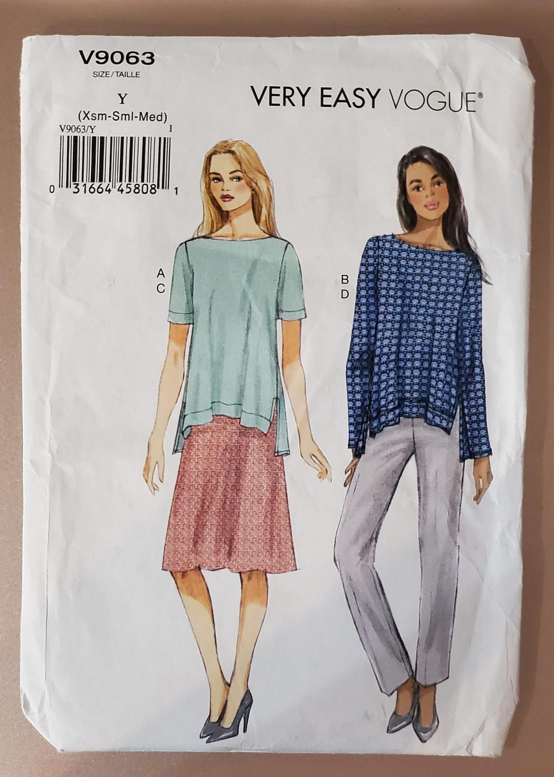 Very Easy Vogue Sewing Pattern 9063 for Tunic Top, Skirt & Pants, Size ...
