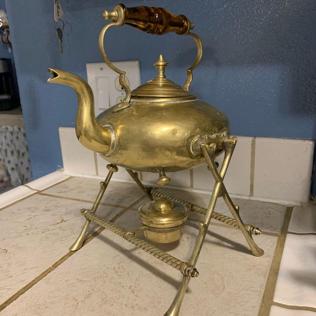 Antique James Clews Birmingham JCB Brass Tea Pot Toddy Kettle With ...