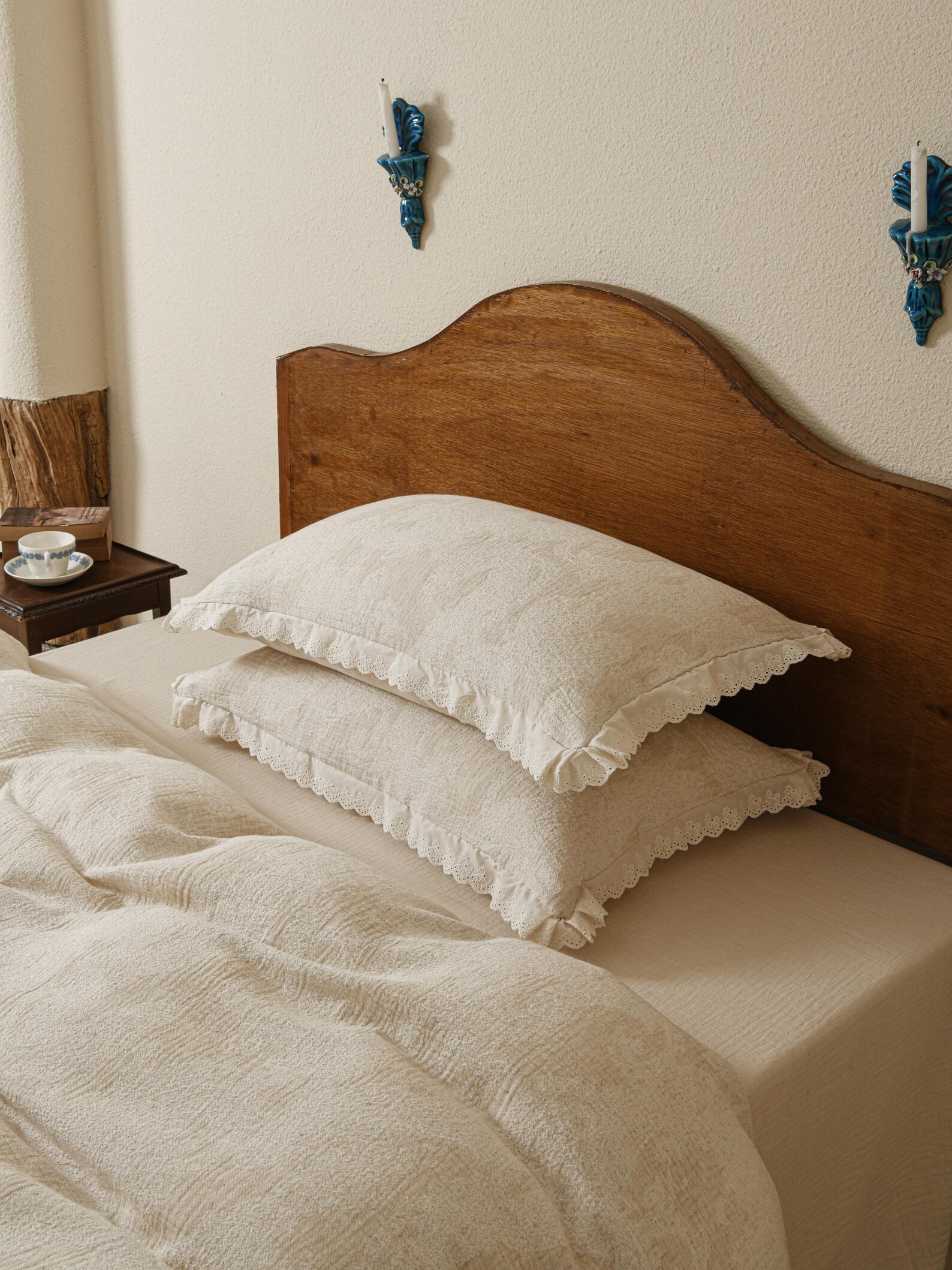 Beige Lace Linen Duvet Cover Set: Queen/full Bedding (4PS) - Etsy