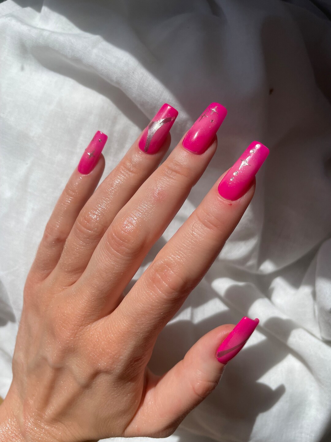 BARBIE Chrome Press on Nails - Etsy